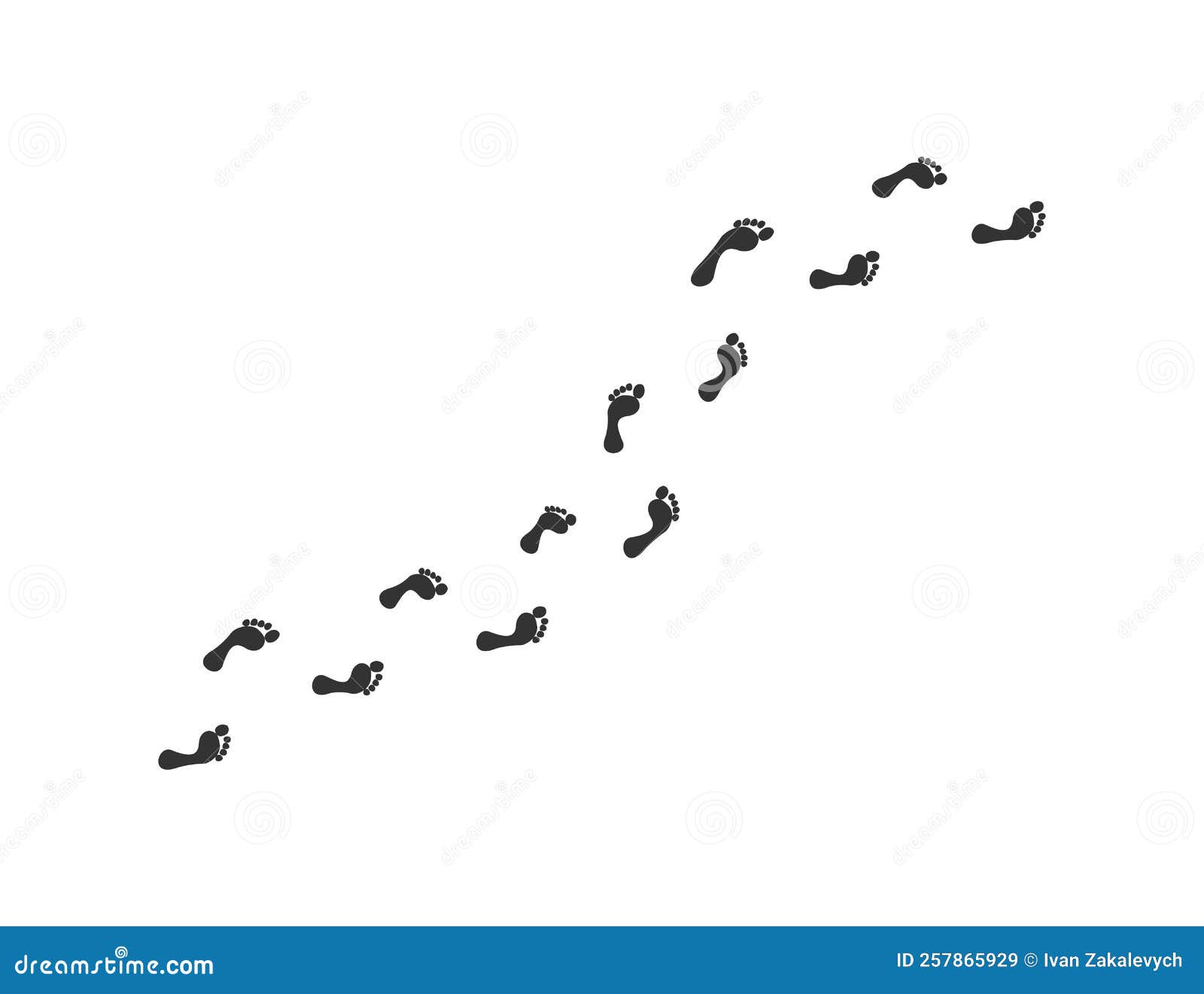 Step Footprints Paths Icon. Human Prints Foot Barefoot Symbol. Sign ...