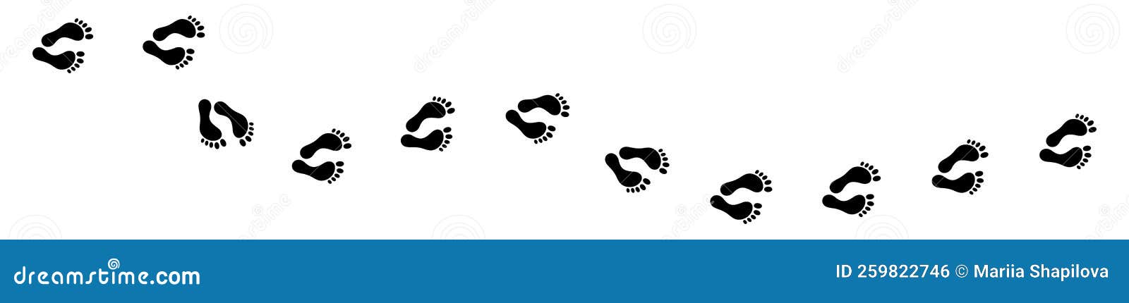 Step Footprints Paths Icon. Human Prints Foot Barefoot Symbol. Sign ...