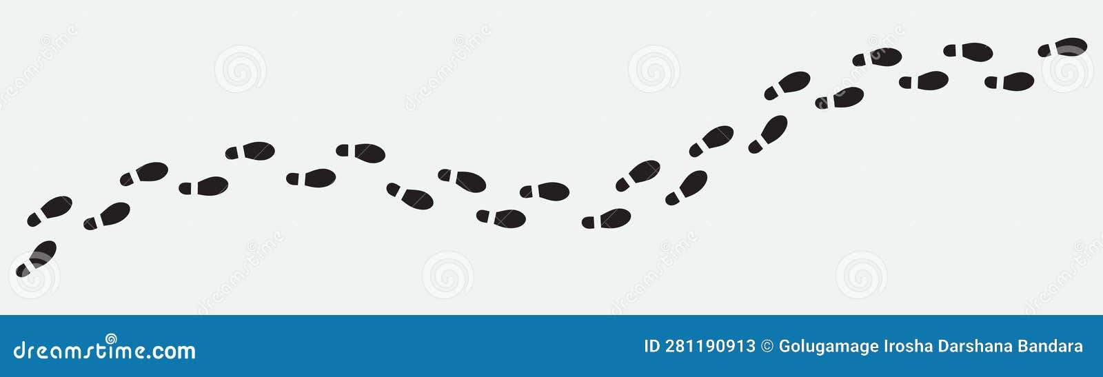 Step Footprints Paths Icon. Human Prints Foot Barefoot Symbol. Sign ...