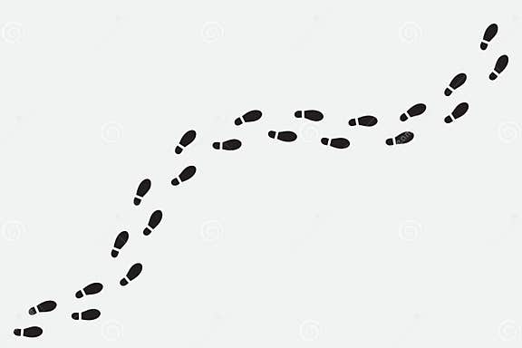 Step Footprints Paths, Footpath, Human Walk Vector Icon Illustration ...