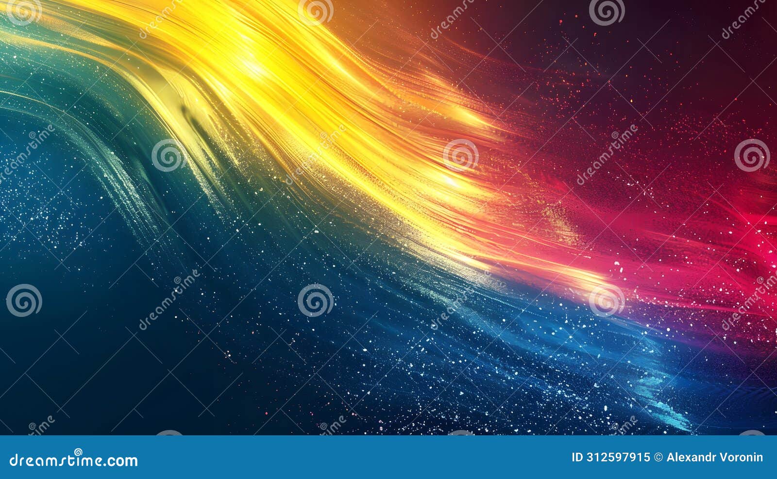 Aurora Harmony: Fluid Color Symphony in Red and Blue Stock Illustration ...