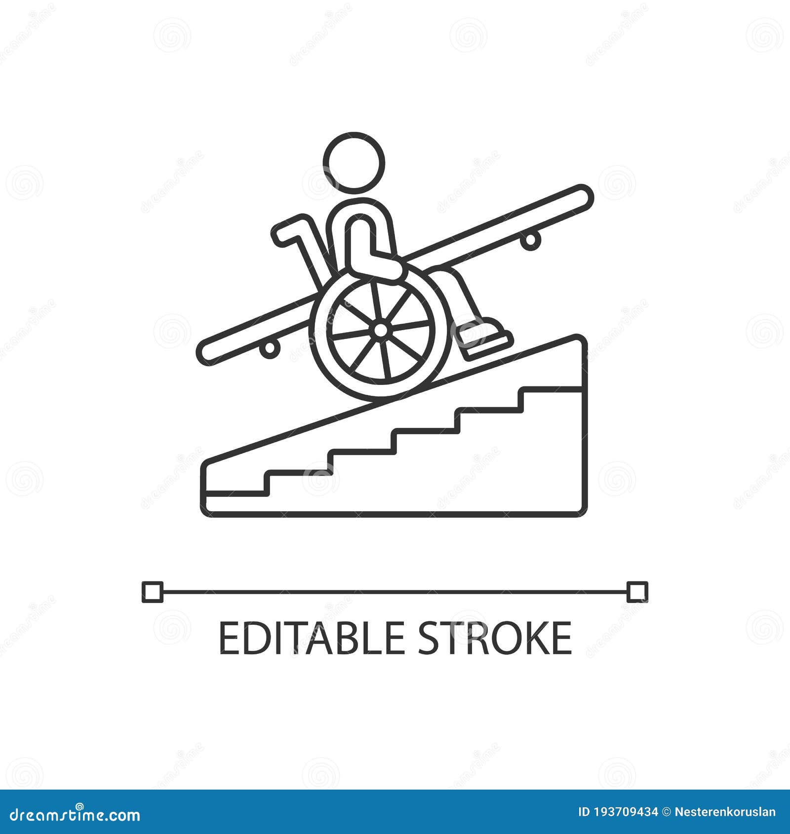 Step Free Access Linear Icon Stock Vector - Illustration of avoiding ...