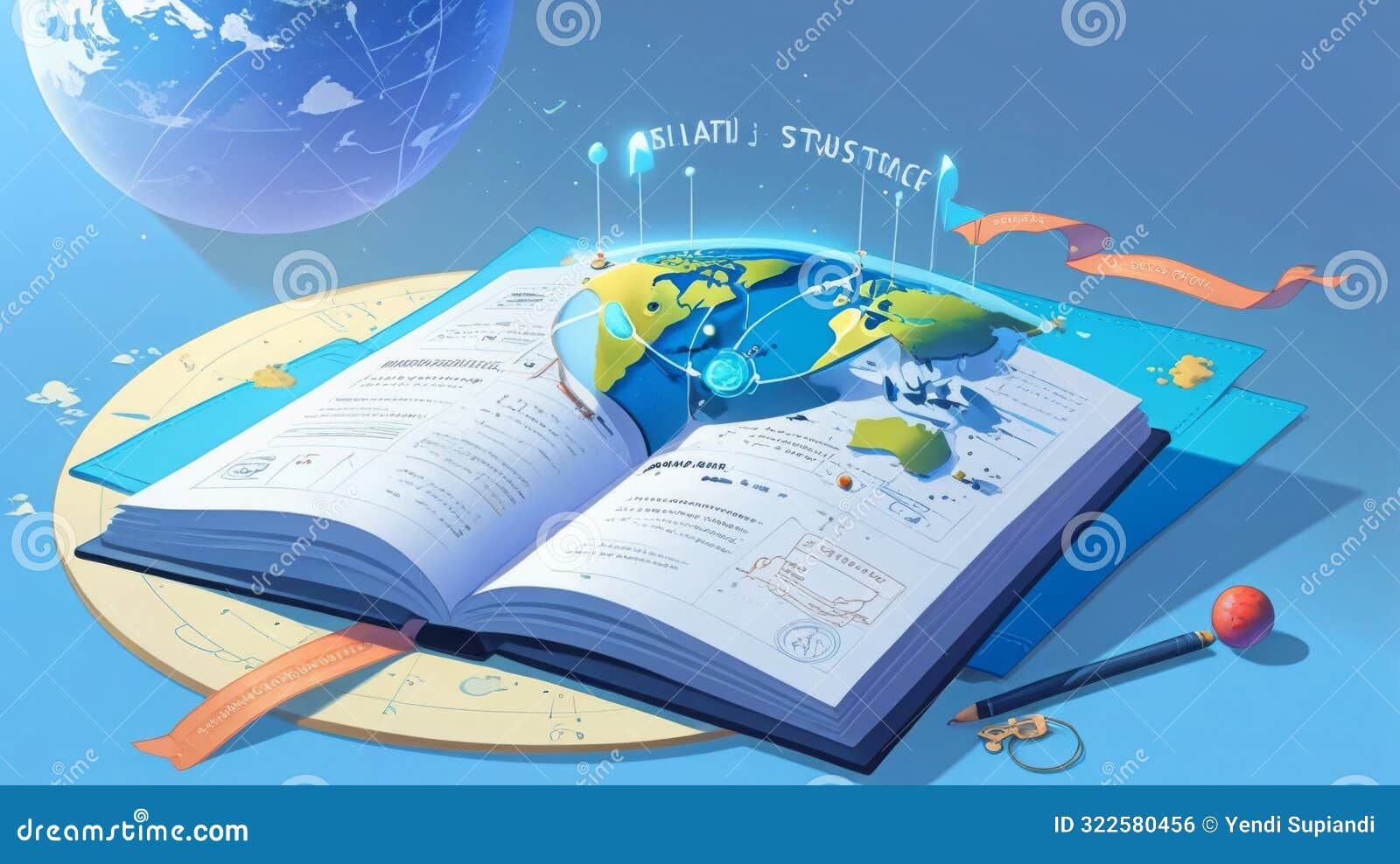 Step into the Future of Global Education Depicted with an Open Book and ...