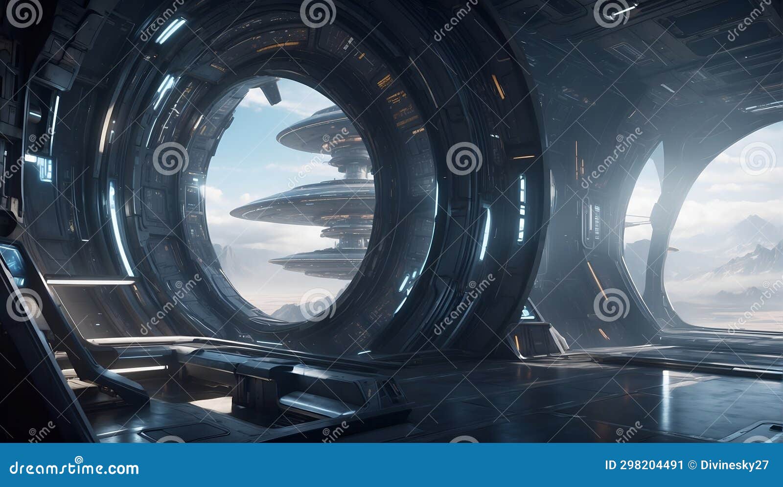 Extraterrestrial Blend: Sci-fi Spaceport.ai Generated Stock ...