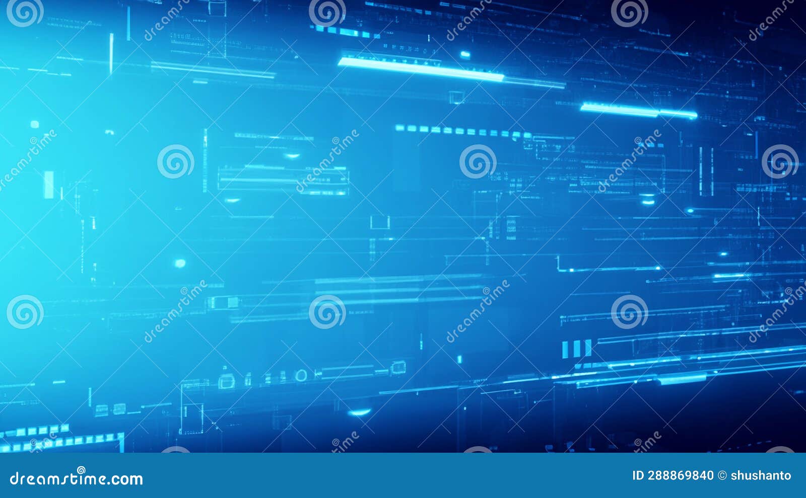 Futuristic Blue Technology Style Background Stock Illustration ...