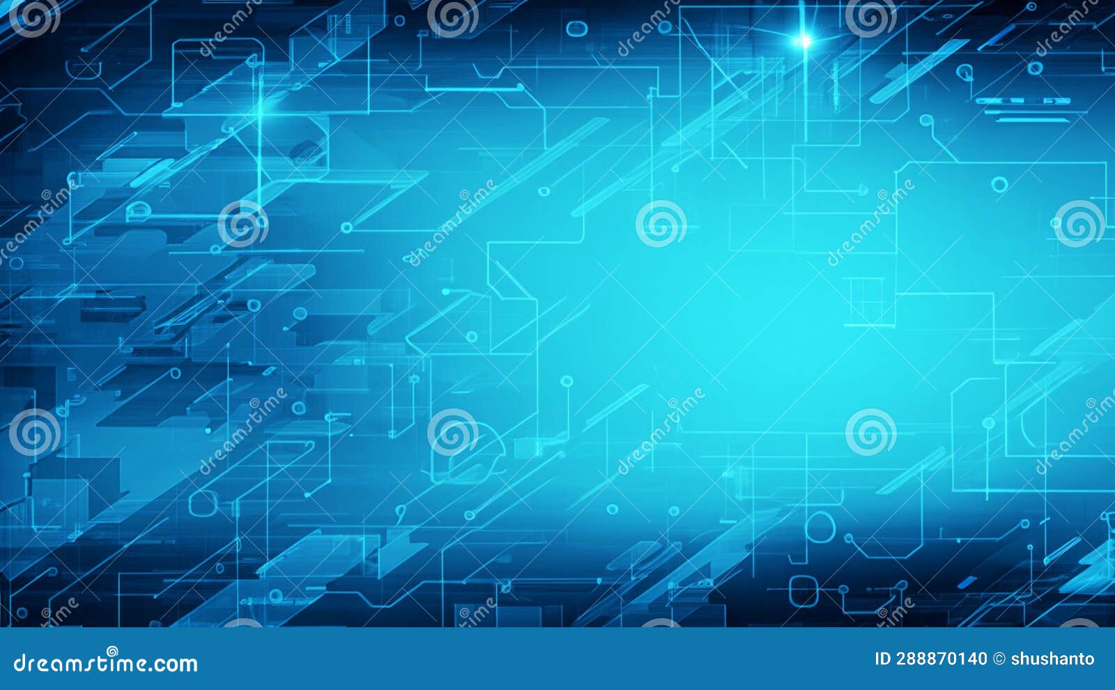 Futuristic Blue Technology Style Background Stock Illustration ...