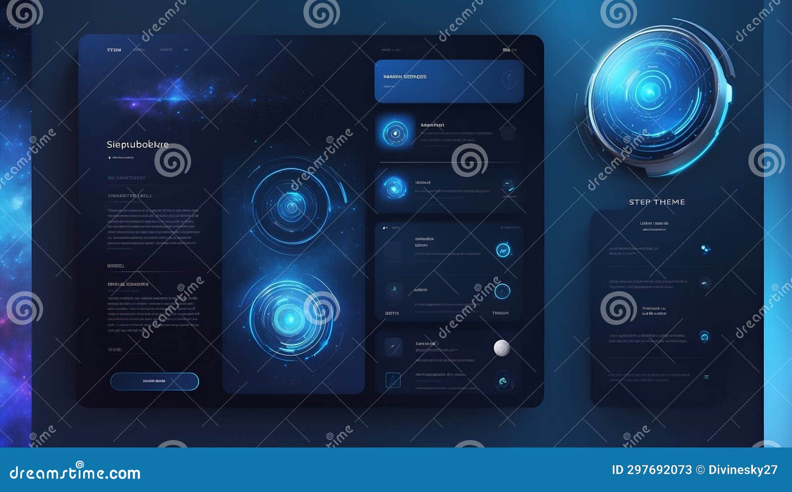 Neptune S Horizon: Futuristic Web Theme. Generative Ai Stock ...