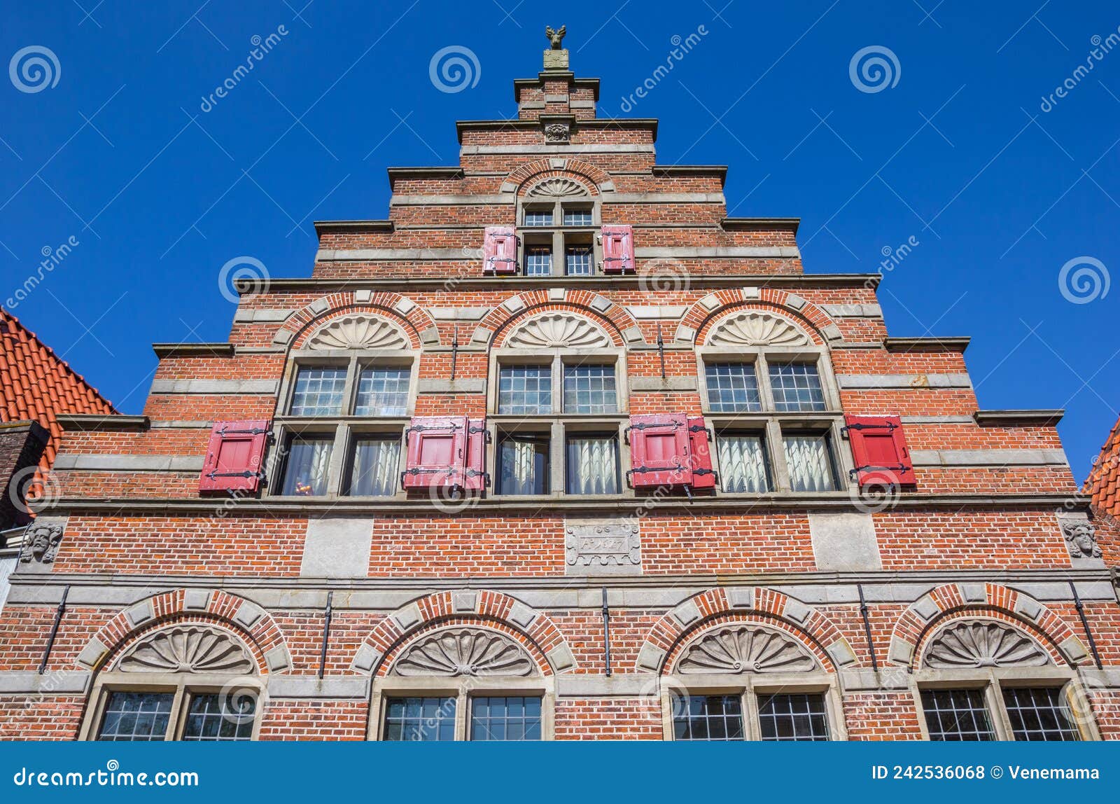 Step Gable on a Historic House in Vollenhove Stock Photo - Image of ...