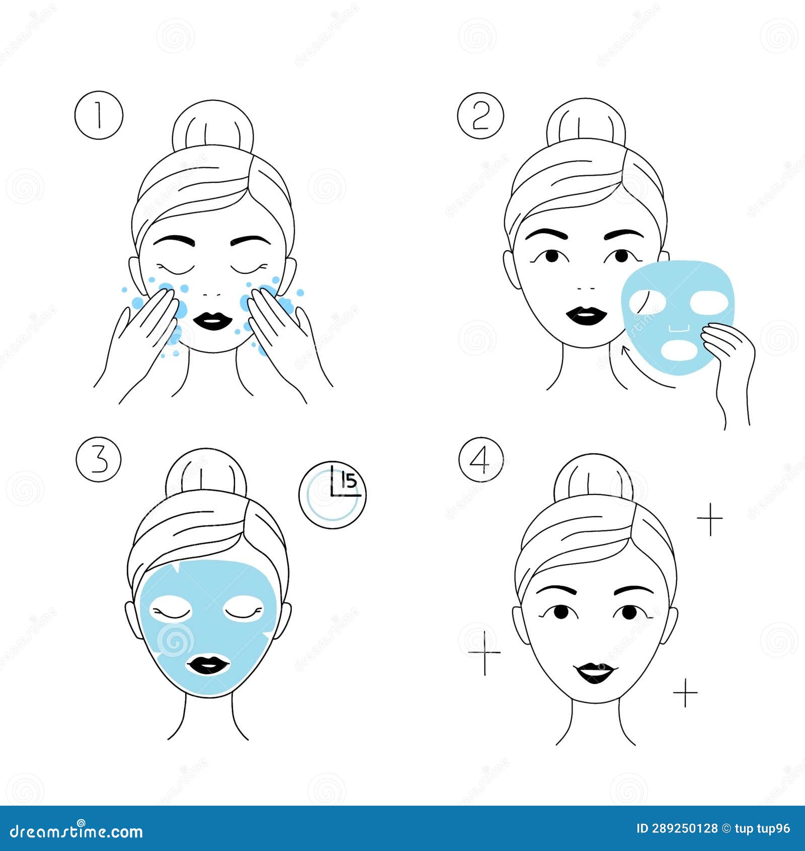 Step by Step Girl Doing Face Mask Stock Photo - Image of step, face ...
