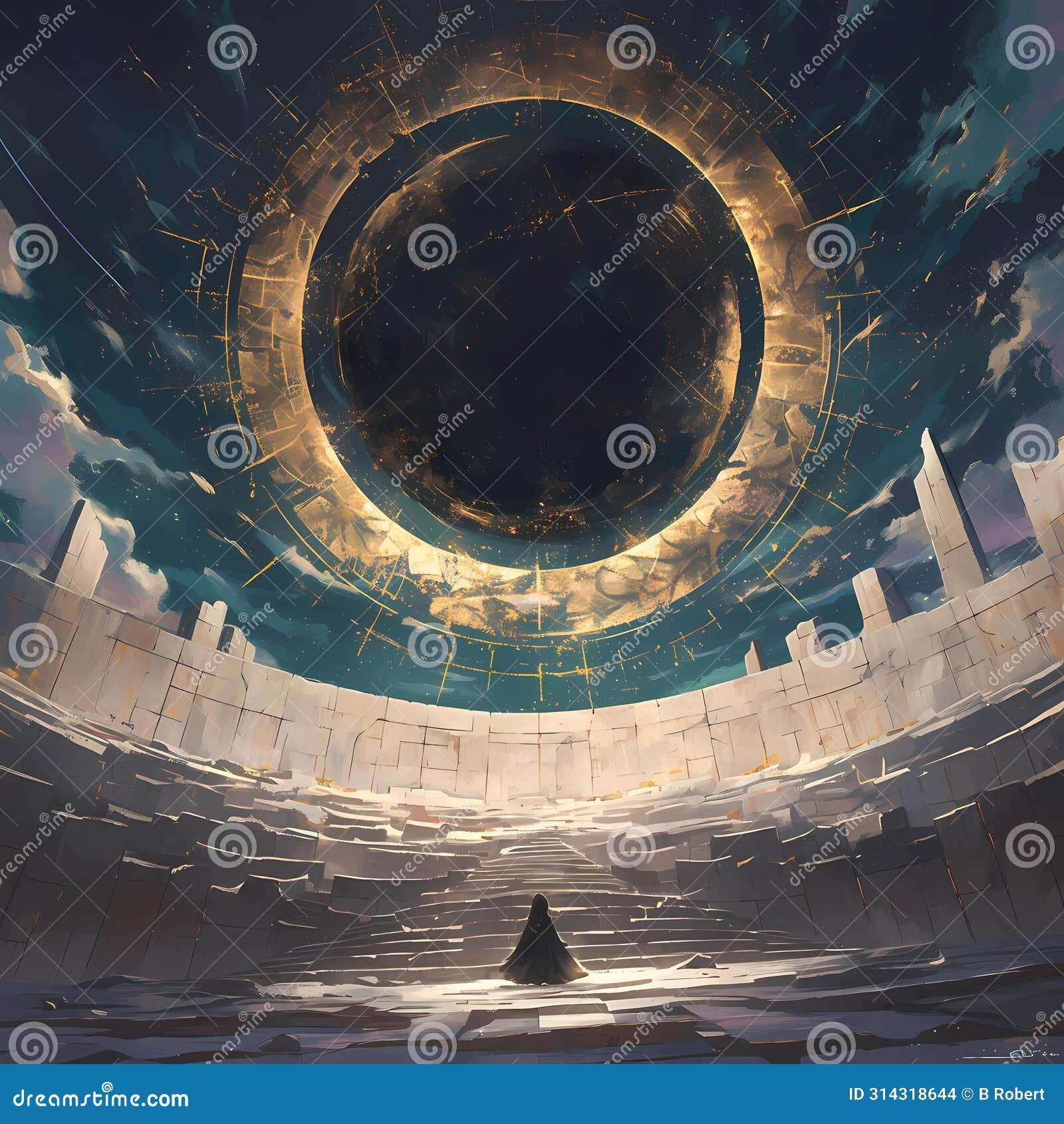 Eclipse: Grand Hall stock illustration. Illustration of cosmos - 314318644