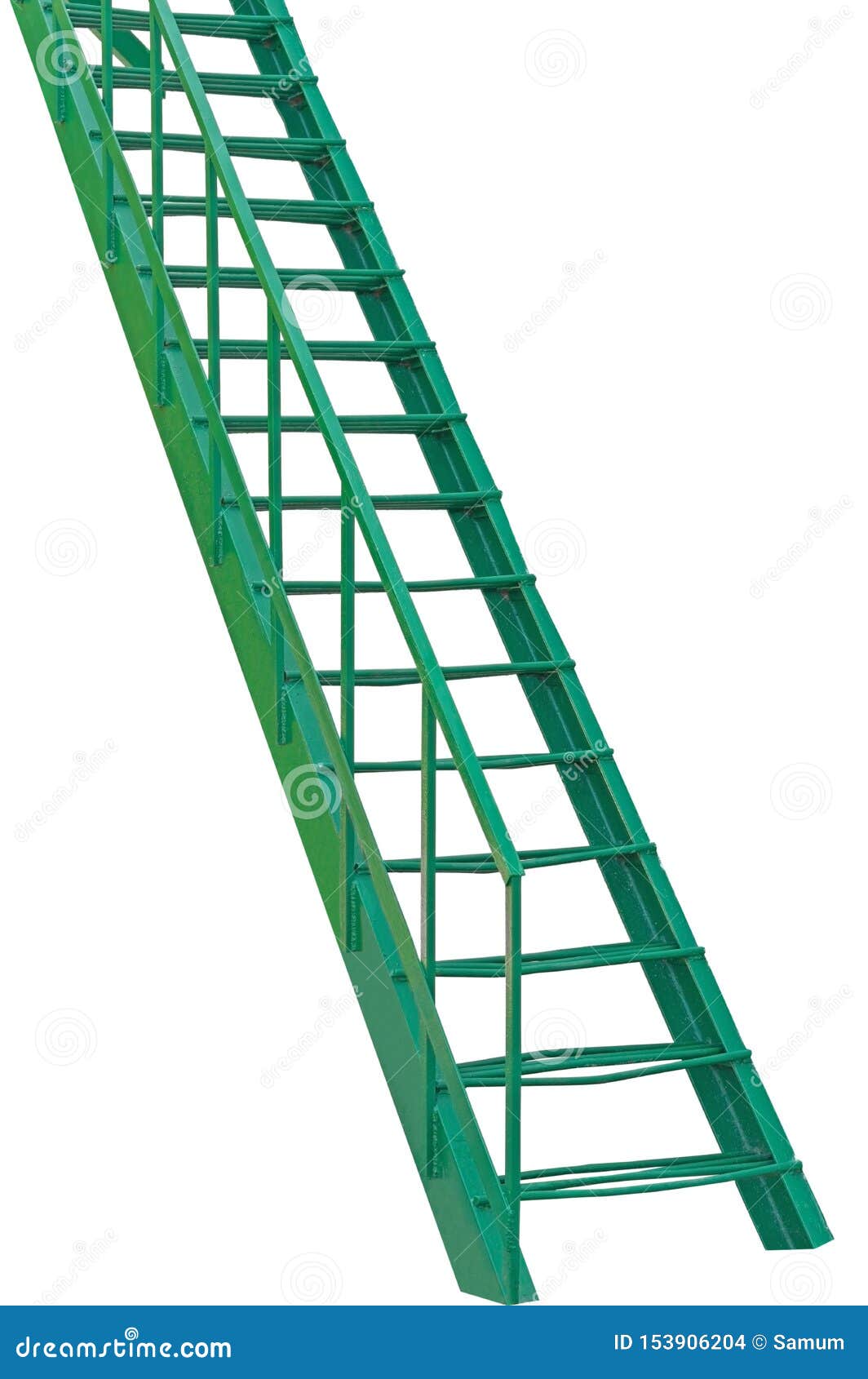 Step Green Metal Ladder on White Stock Photo - Image of texture, repeat ...