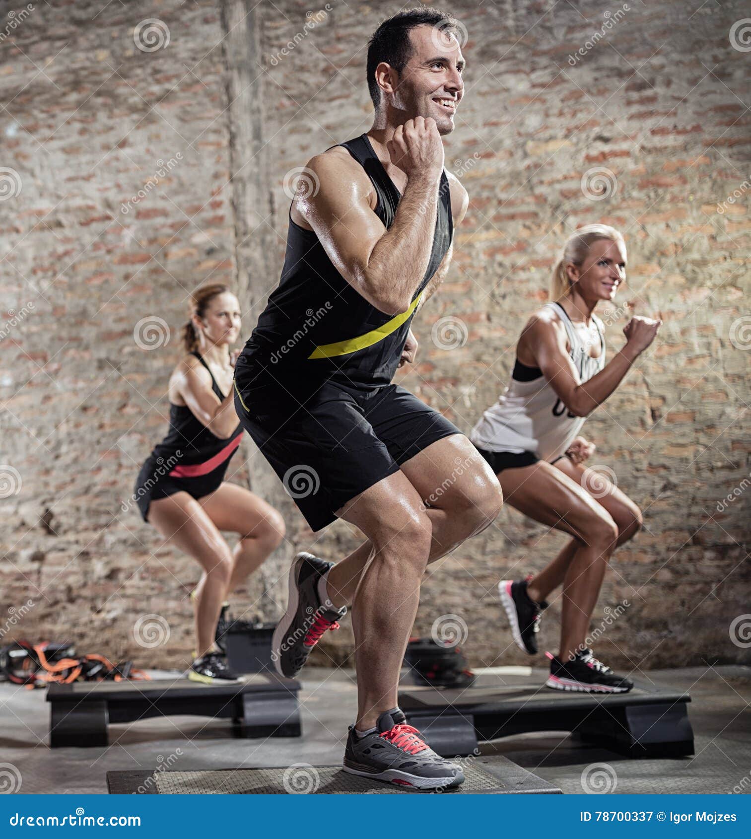 Step group training stock image. Image of bright, horizontal - 78700337