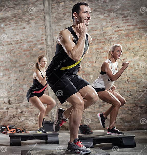 Step group training stock image. Image of bright, horizontal - 78700337