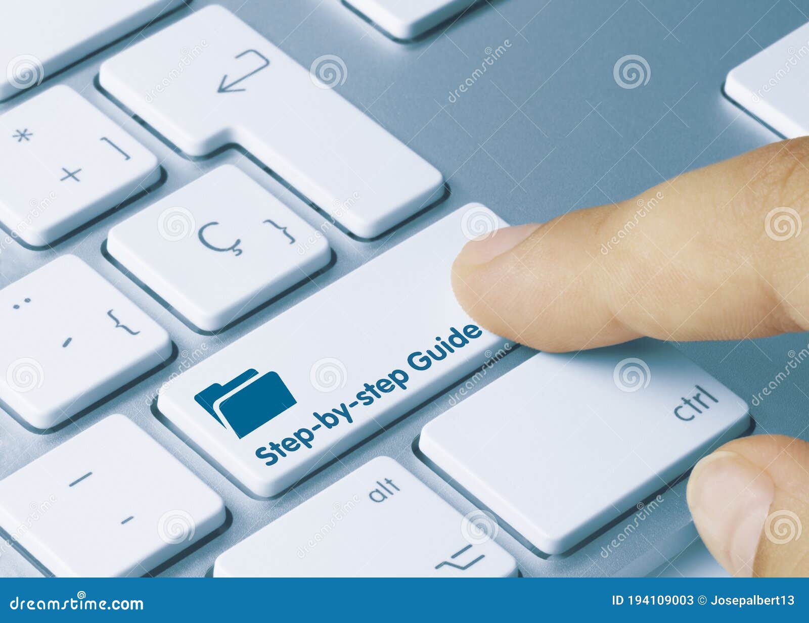 Step-by-step Guide - Inscription on Blue Keyboard Key Stock Image ...