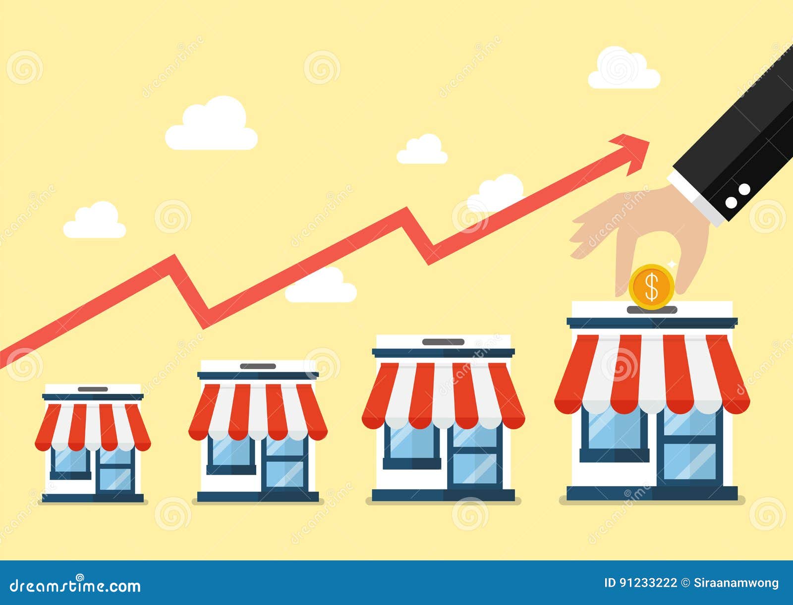 Step of Hand Collect the Money in Shop Store Stock Vector ...