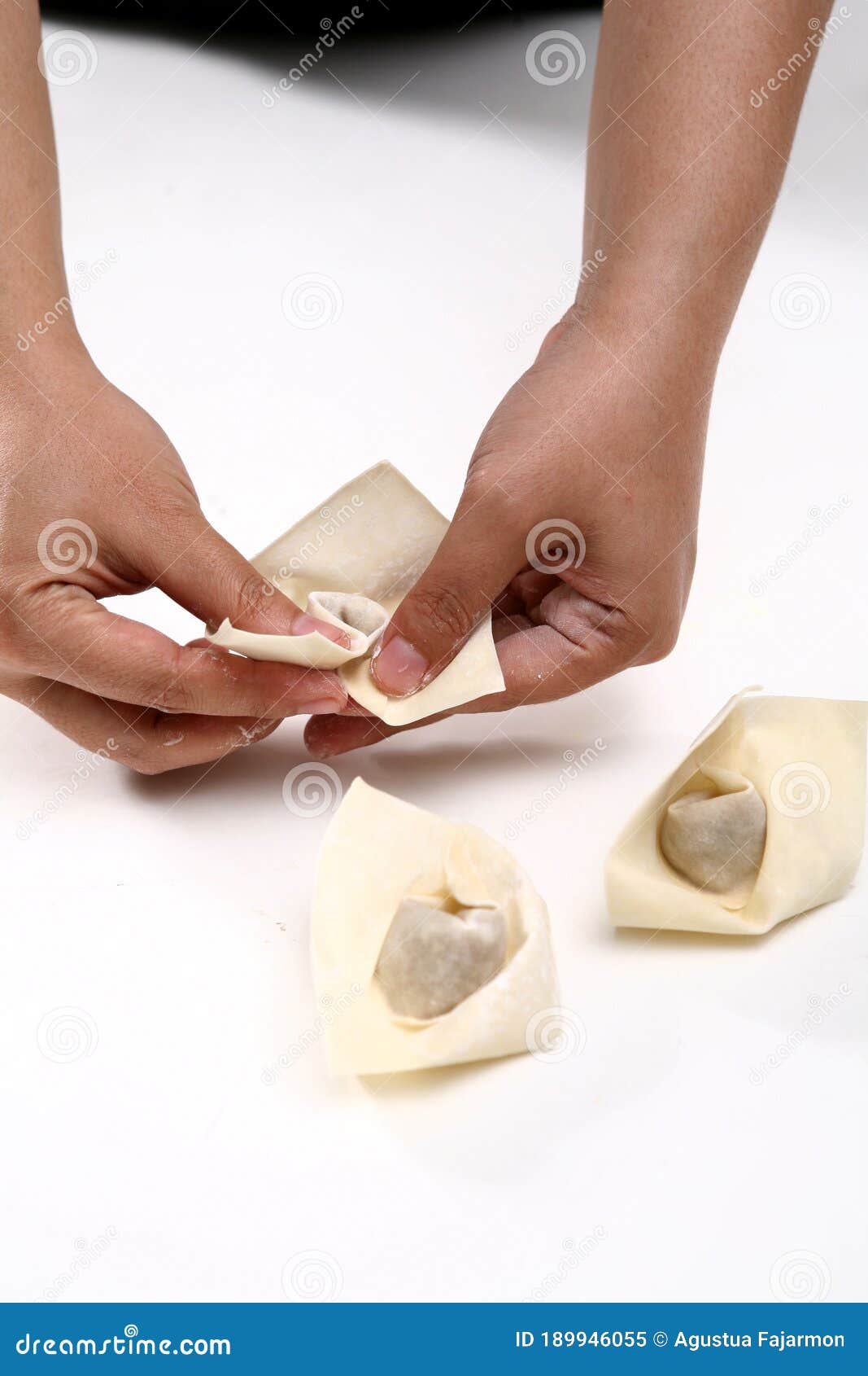 The Process of Making Delicious Dumpling Stock Image - Image of ...