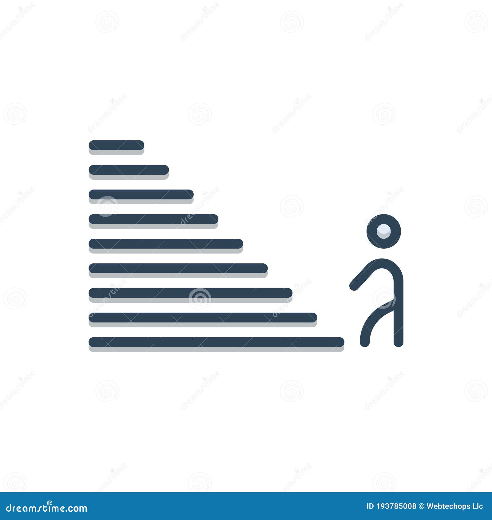 Color Illustration Icon for Step, Climb and Footstep Stock Illustration ...