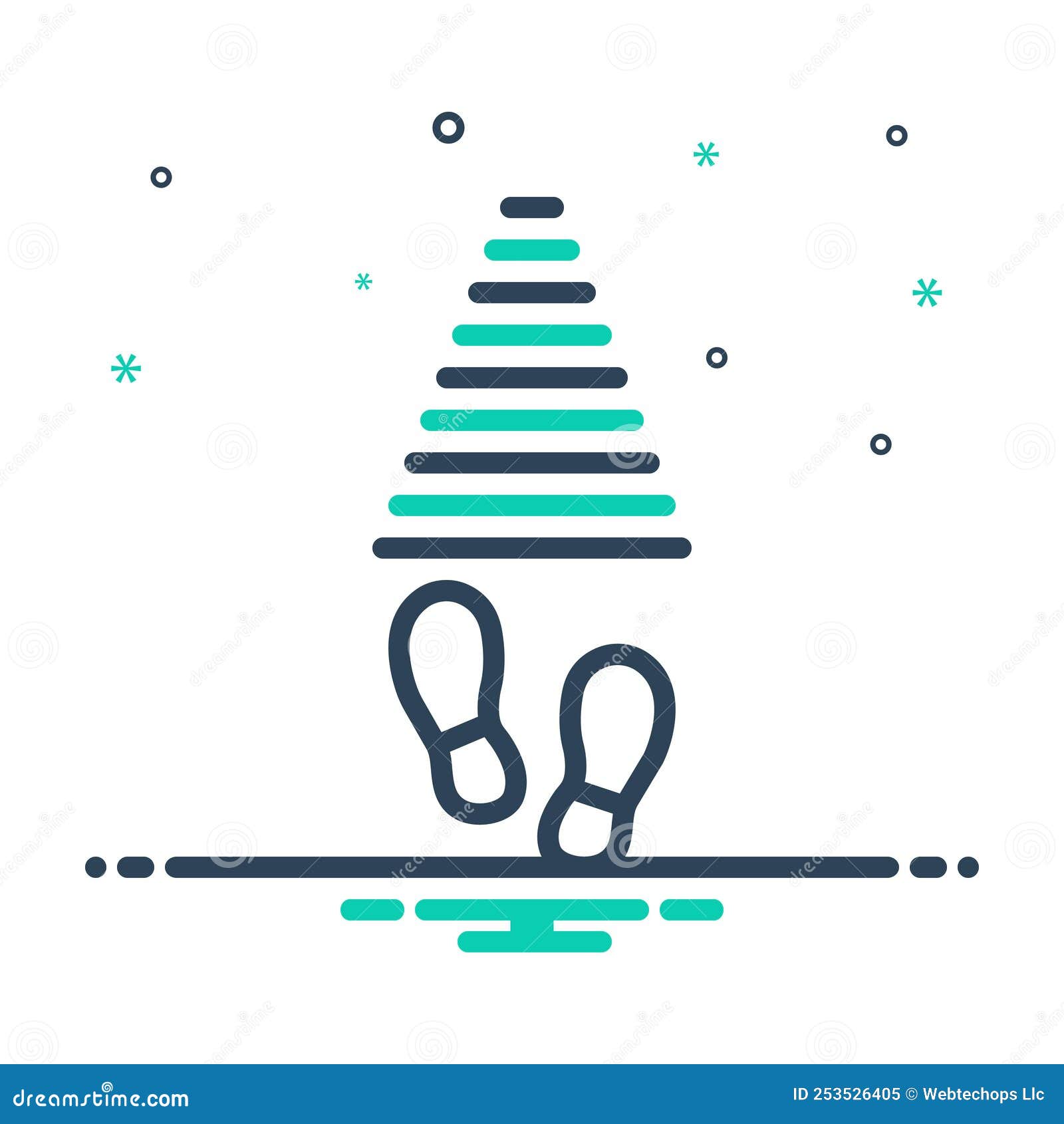 Mix Icon for Step, Foot and Footprint Stock Vector - Illustration of ...
