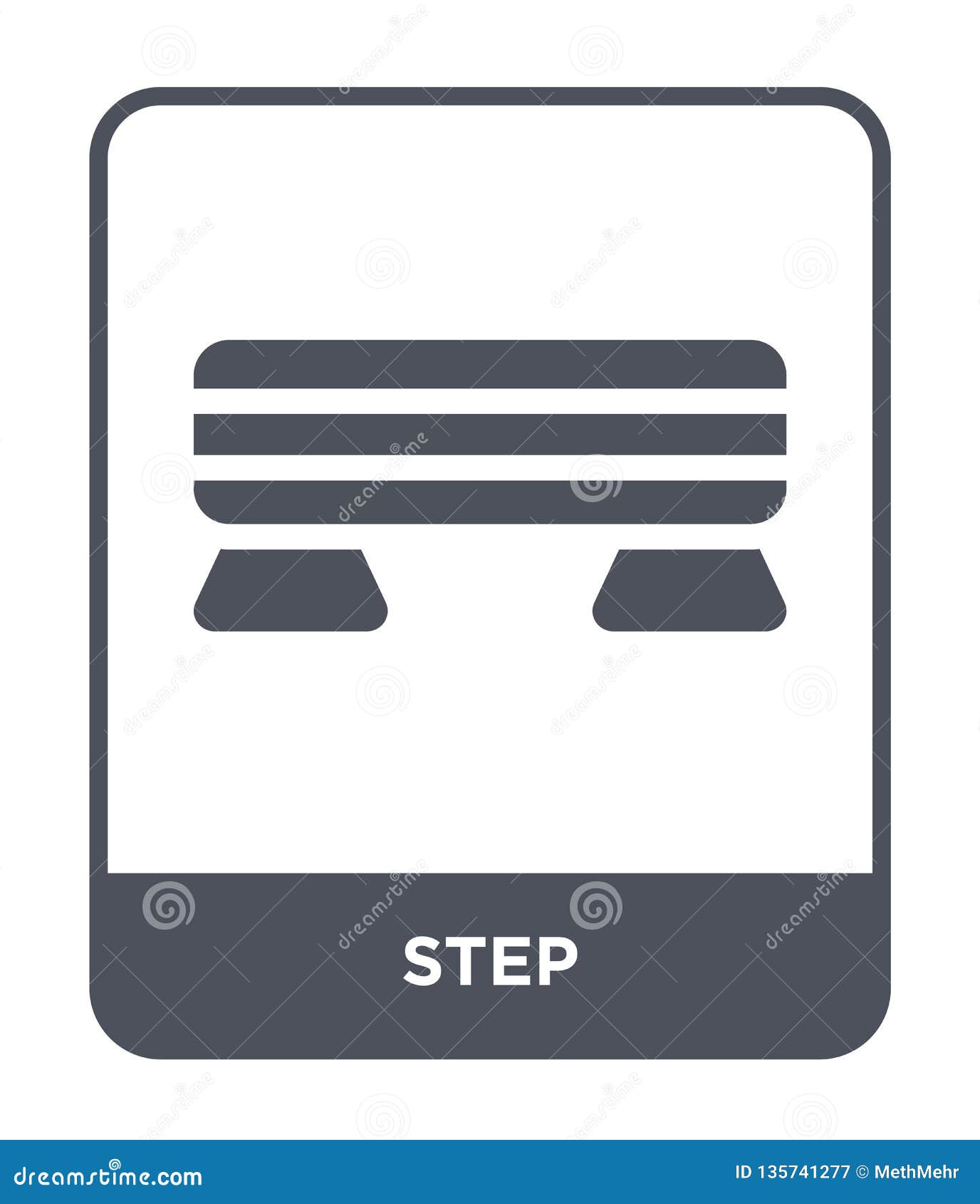Step Icon in Trendy Design Style. Step Icon Isolated on White ...