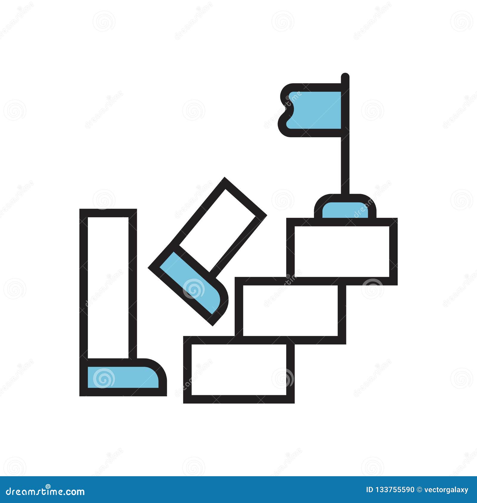 Step Icon Vector Sign and Symbol Isolated on White Background, Step ...