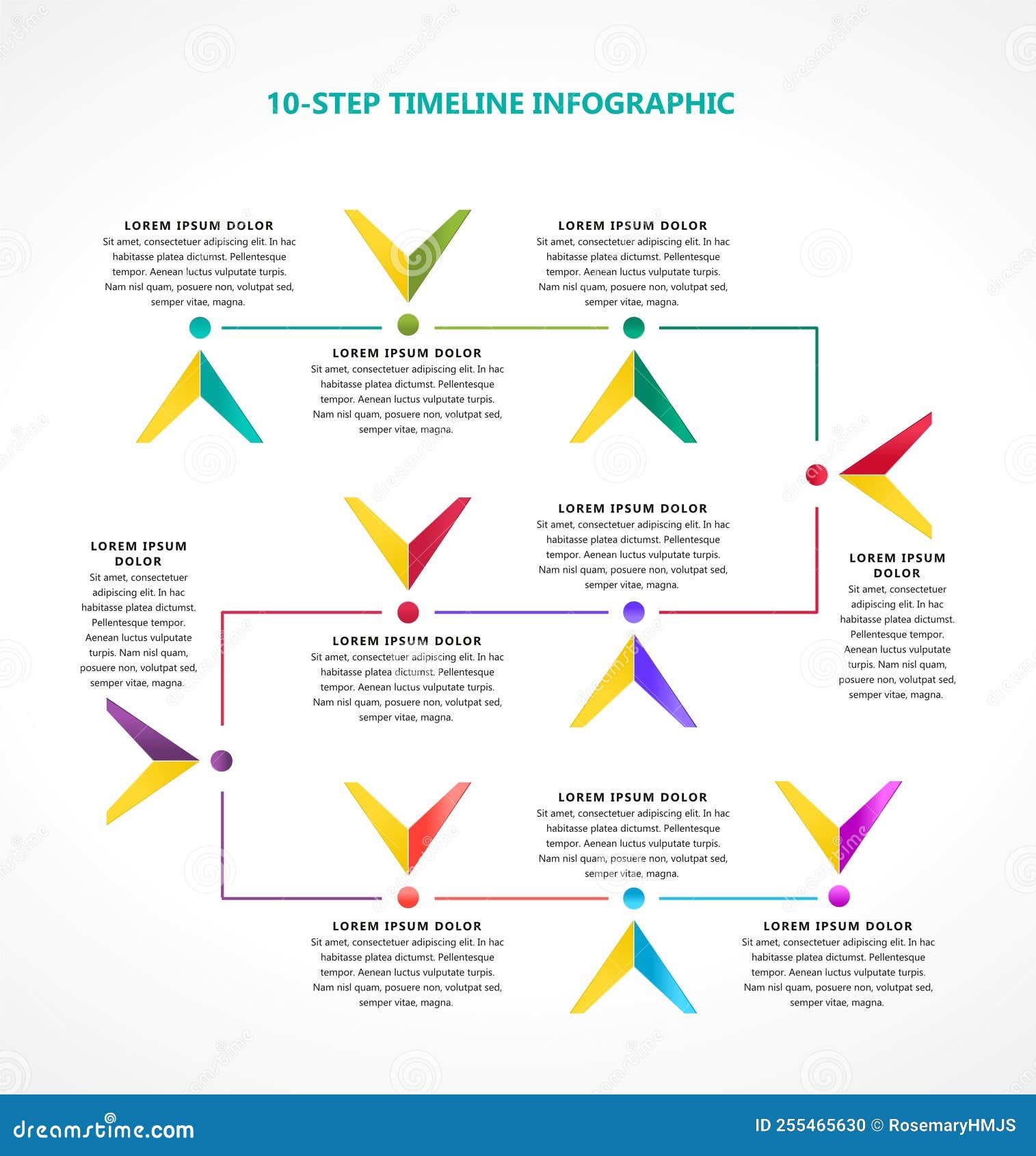 10-step Infographic for Business Timelines and Processes Stock Vector ...