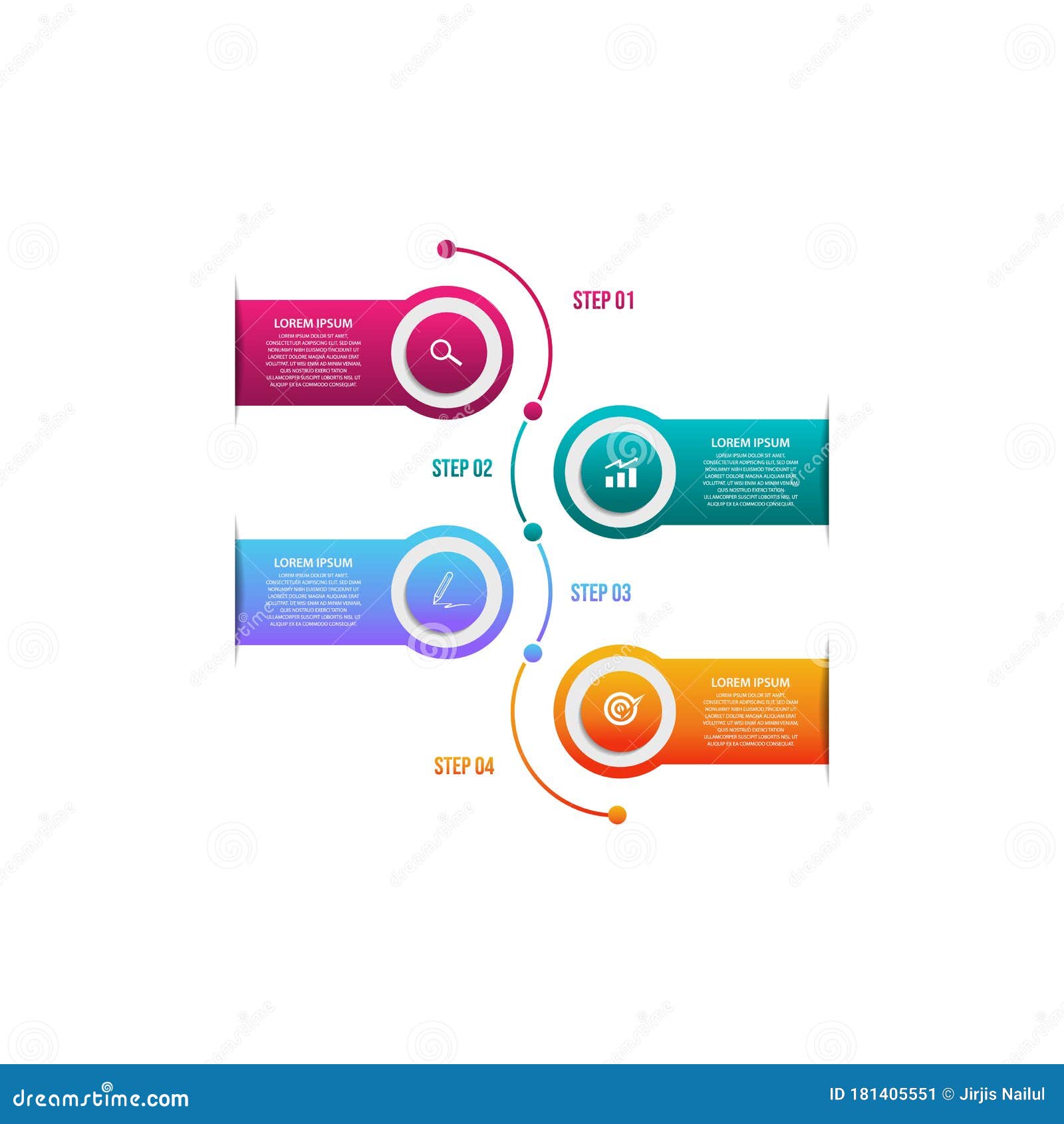 4 Step Infographic Design Template Creative Concept Stock Vector ...