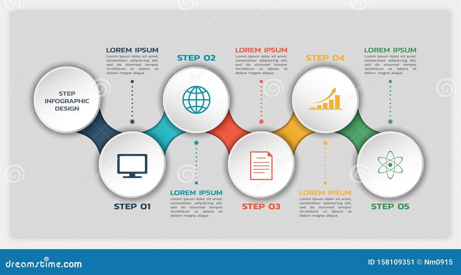 Step Infographic Design. Workflow Infographic with Round Elements ... Step Infographic Design. Workflow Infographic with Round Elements ...
