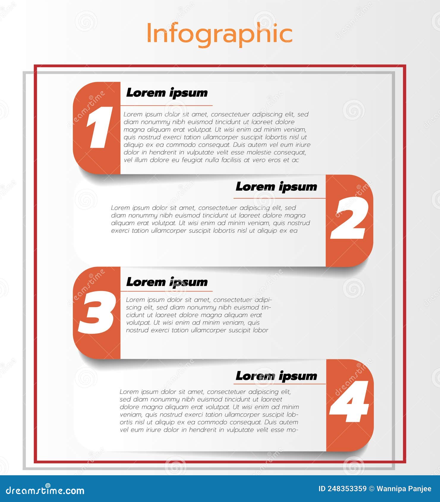 4 Step Infographic stock vector. Illustration of diagram - 248353359