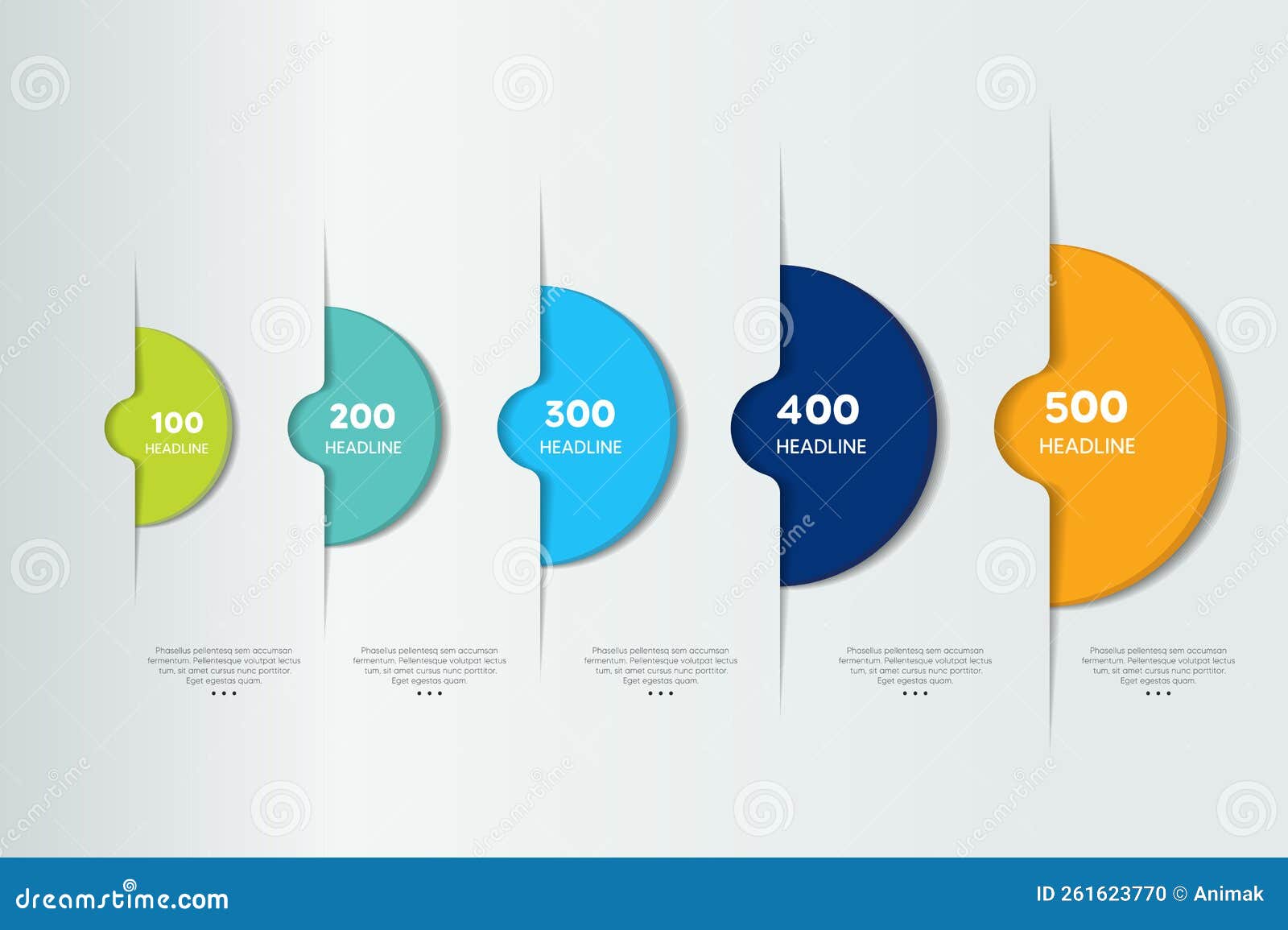 5 Step Infographic. Five Number Timeline, Template Stock Vector ...