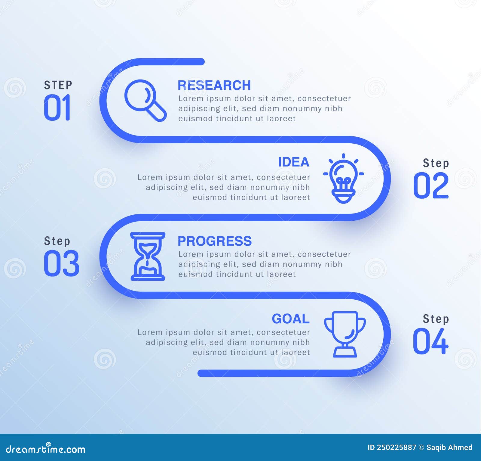 4 Step Infographic Goal Layout Template, Design Thinking Infographic ...