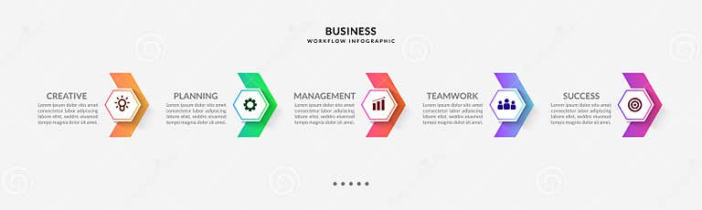 Step Infographic with Multiple Options Workflow, Colorful Business ...