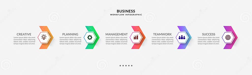 Step Infographic with Multiple Options Workflow, Colorful Business ...