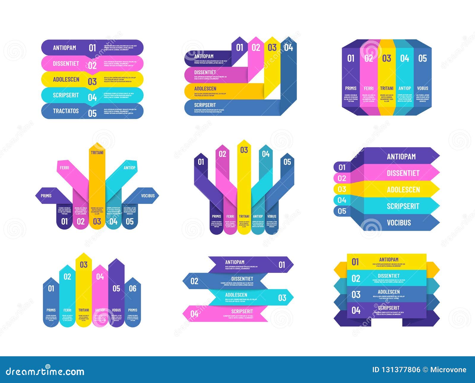 Step Infographic. Options Or Process Arrow Graphs, Charts And Diagrams For Annual Report And ...