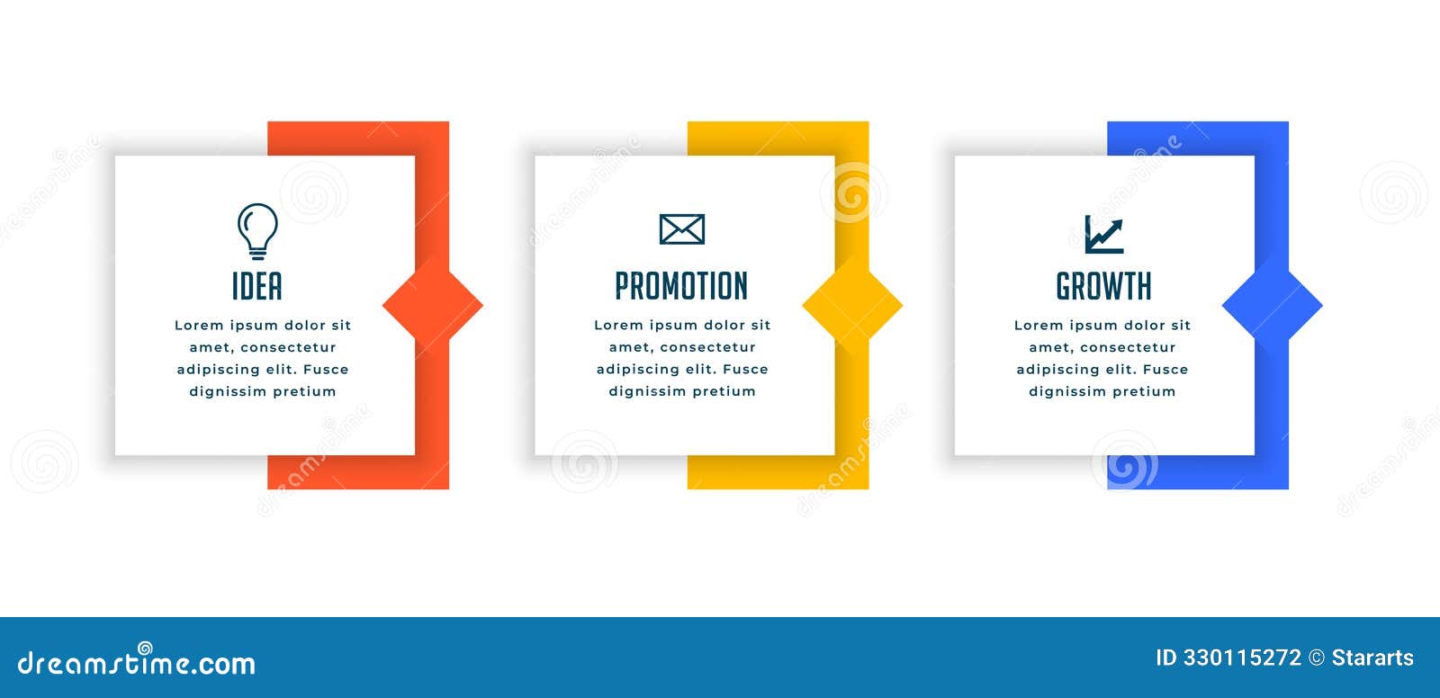 3 Step Infographic Process Chart Banner for Data Visualization Stock ...