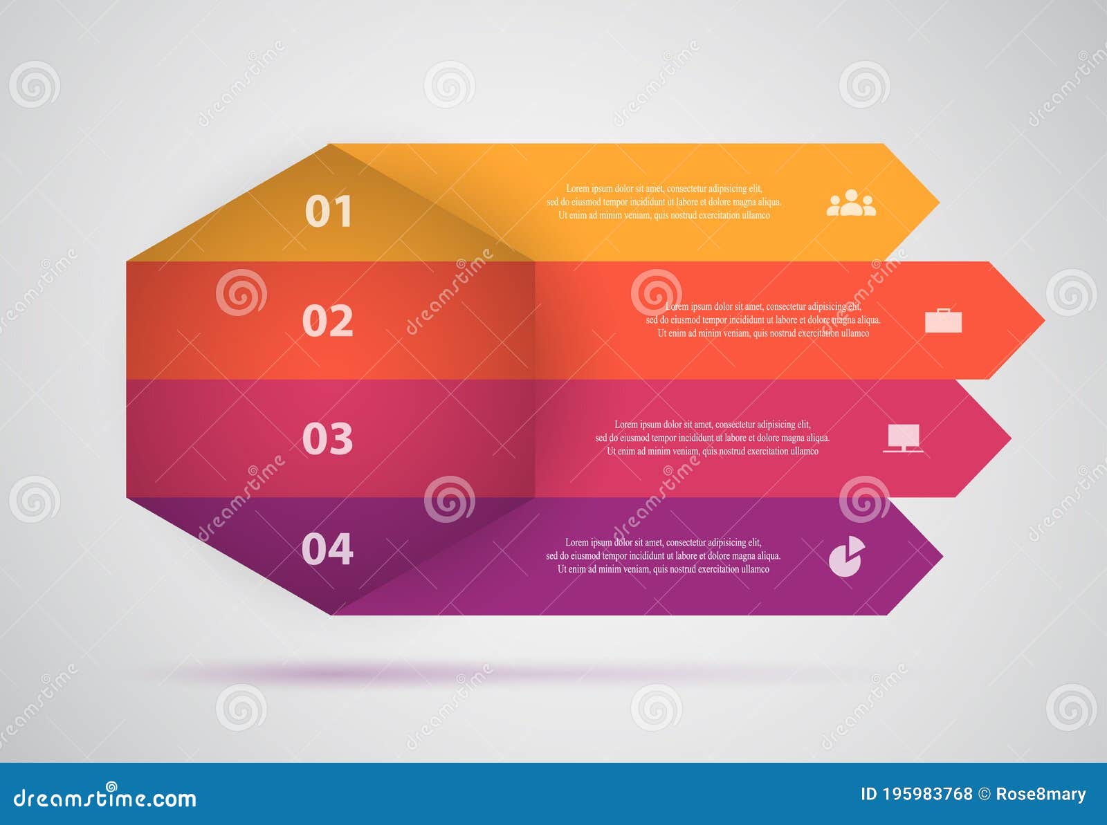 Step by step infographic stock vector. Illustration of concept - 195983768