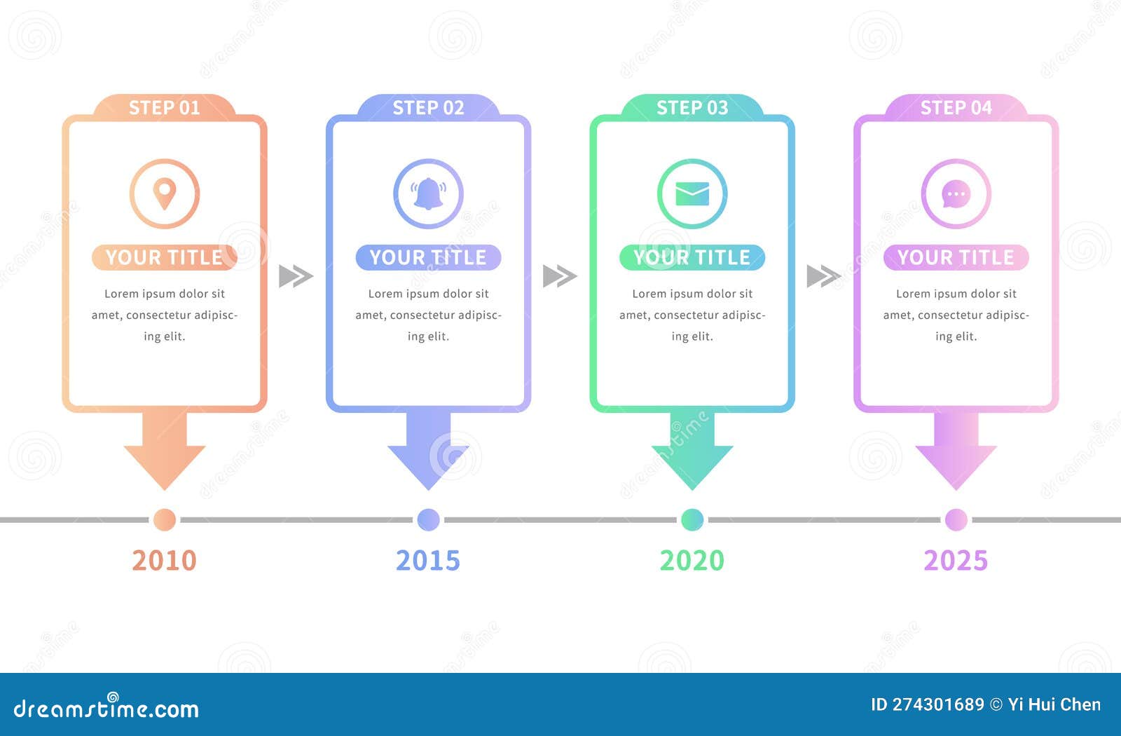 An Infographic Template with an Icon Timeline that Describes the ...