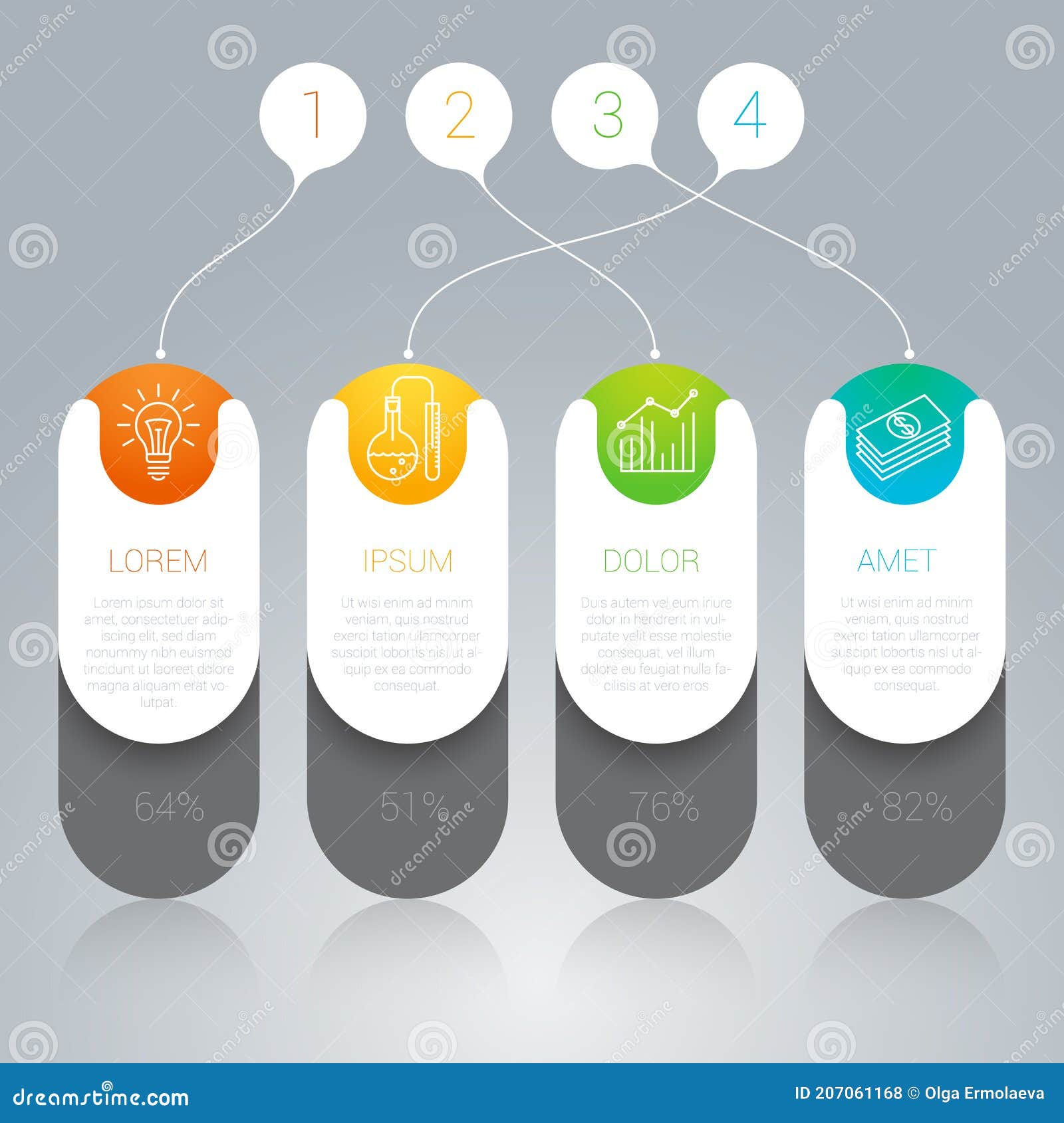 Step by Step Infographics Template Stock Illustration - Illustration of ...