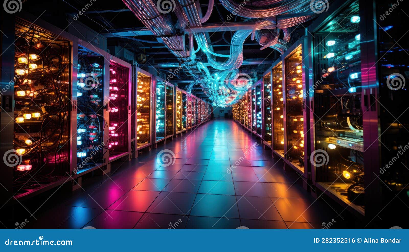 Step Inside a Data Center Server Room, a Visual Feast of Vibrant Colors ...