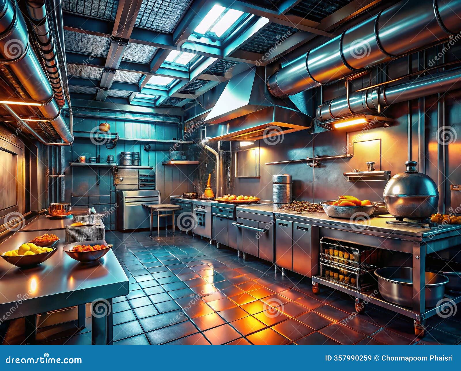 Advanced Culinary Bunker Explore a Futuristic Kitchen with Exposed ...