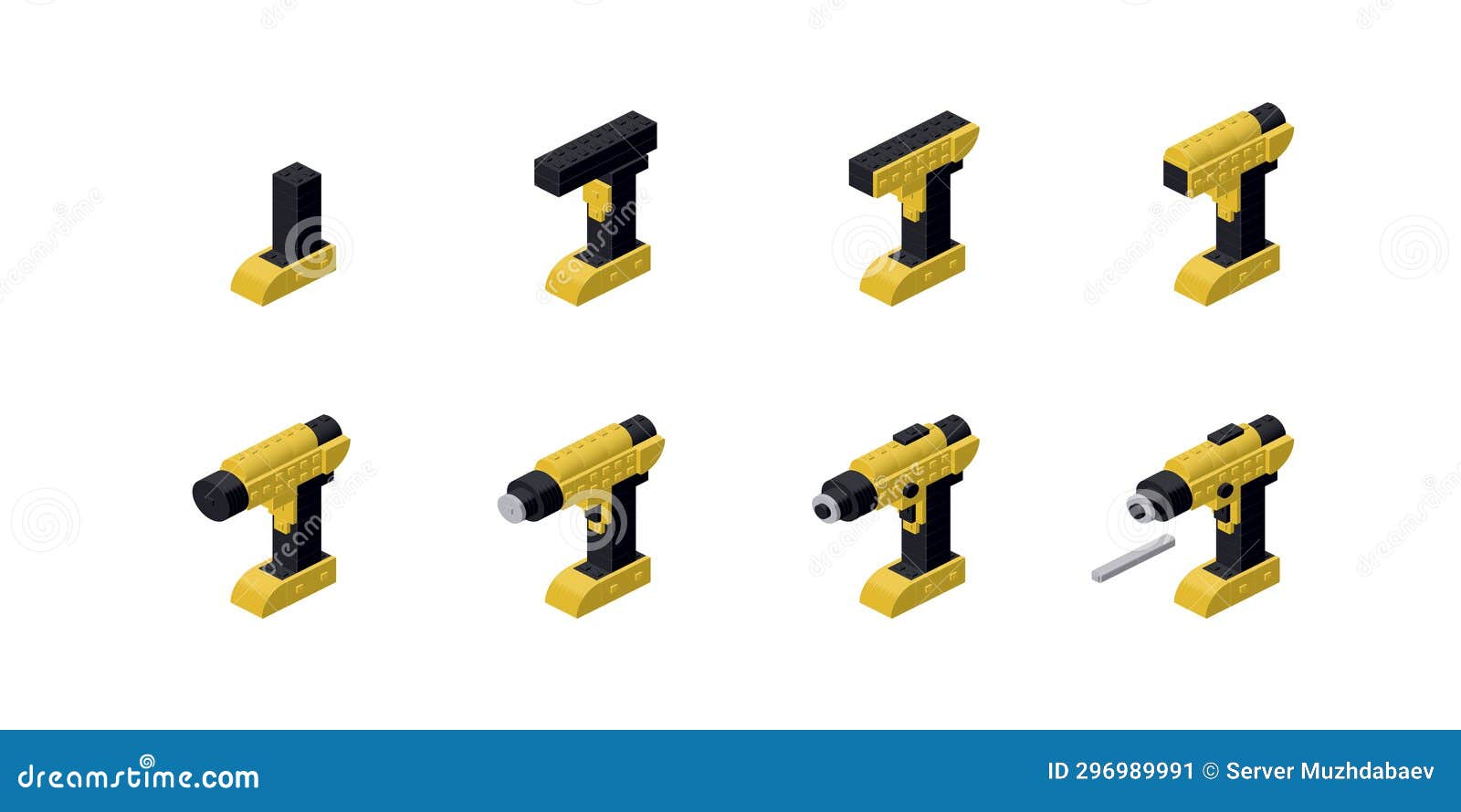 Step-by-step Instructions for Assembling the Drill. Vector Stock ... Step-by-step Instructions for Assembling the Drill. Vector Stock ...