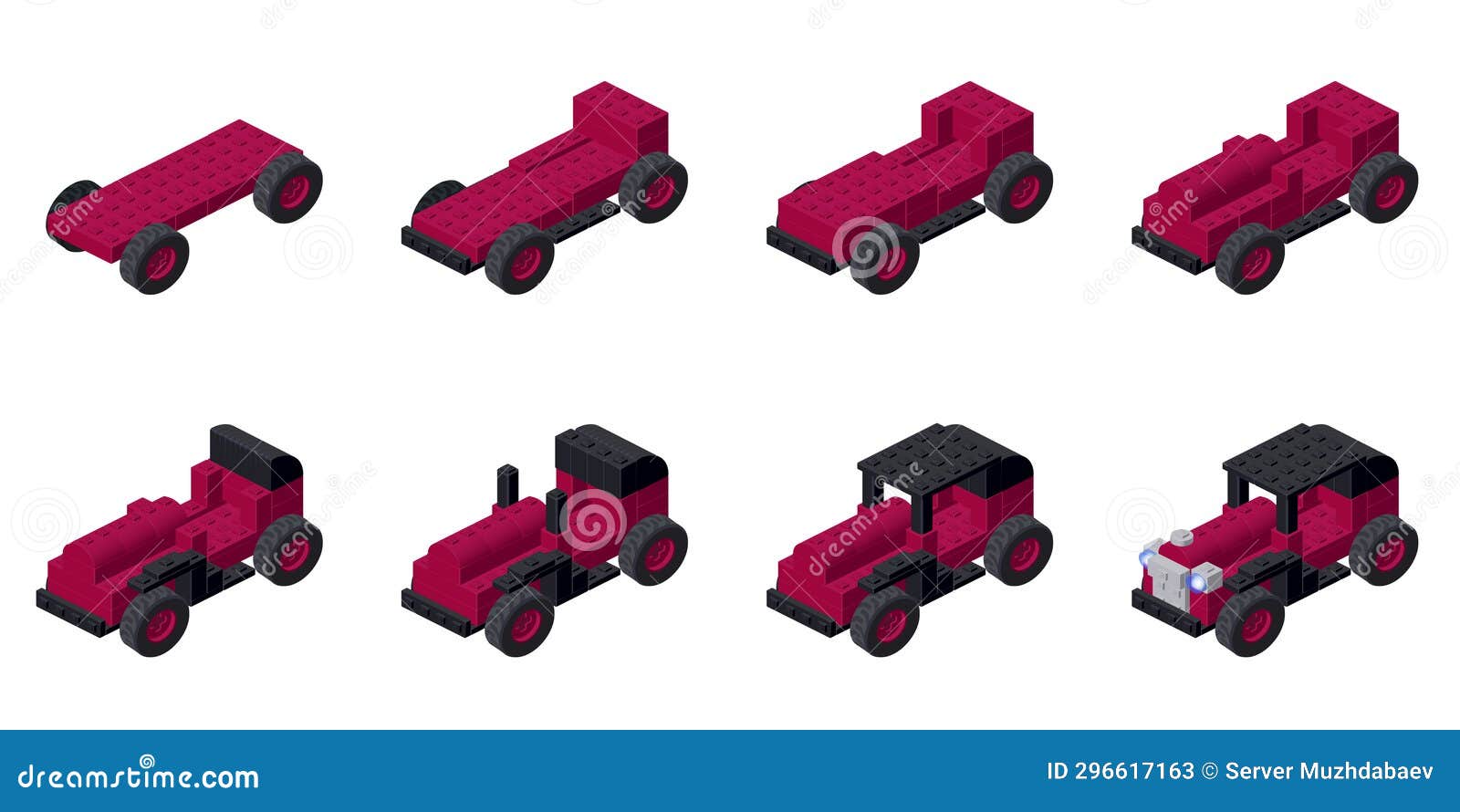 Step-by-step Instructions for Assembling a Retro Car. Vector Stock ... Step-by-step Instructions for Assembling a Retro Car. Vector Stock ...
