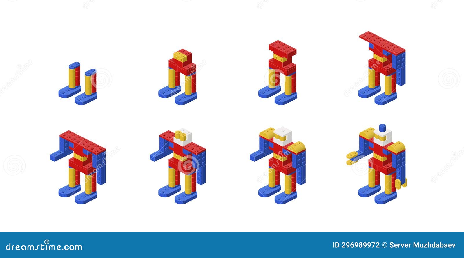 Step-by-step Instructions for Assembling a Robot from Blocks. Vector ... Step-by-step Instructions for Assembling a Robot from Blocks. Vector ...
