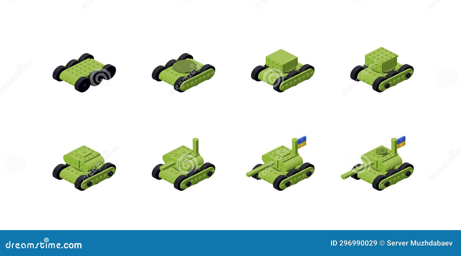 Step-by-step Instructions for Assembling a Tank from Bricks. Vector ...