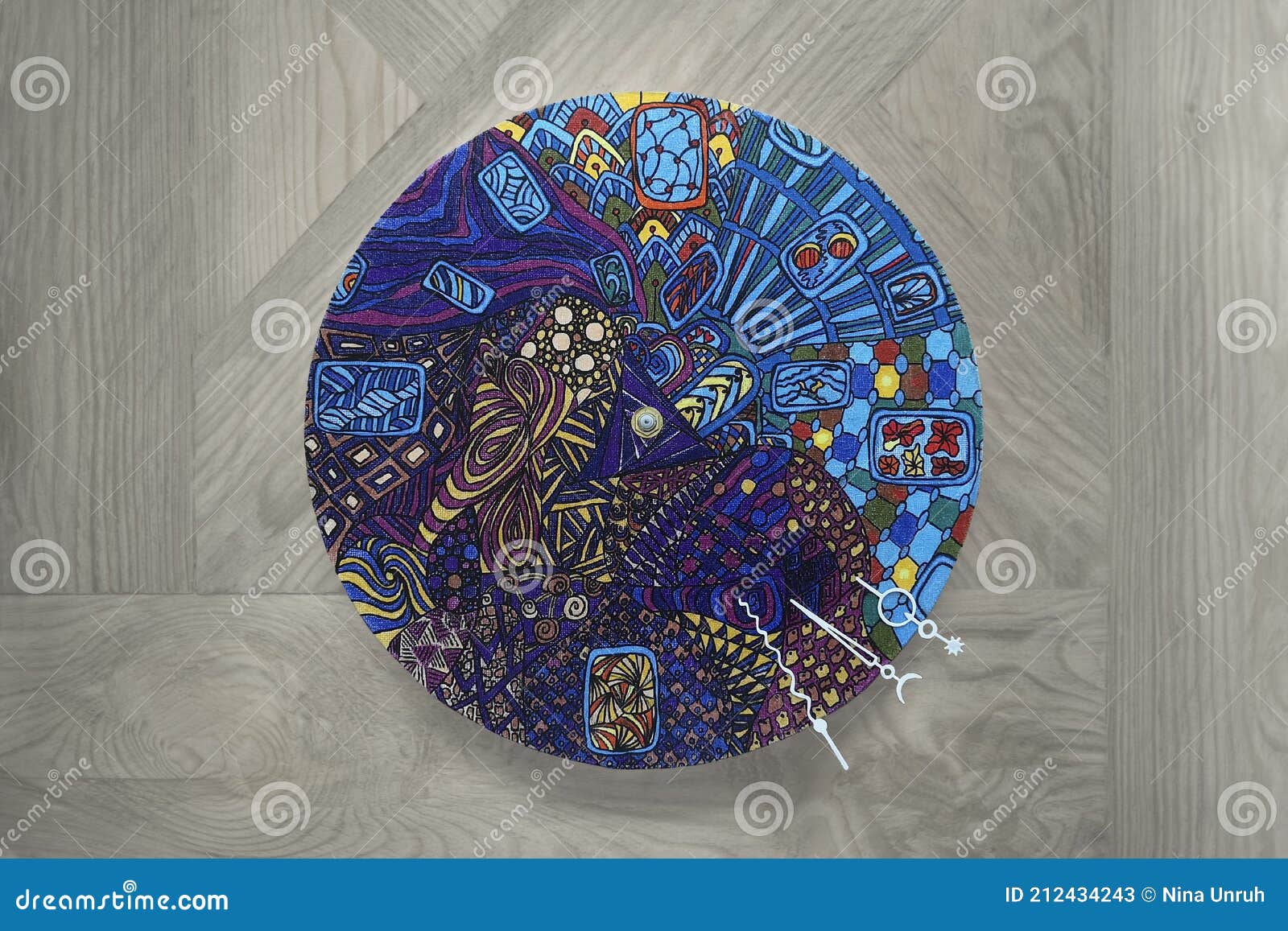 Step-by-step Instructions for DIY Round Wall Clock Zentangle:step 5,2 ...