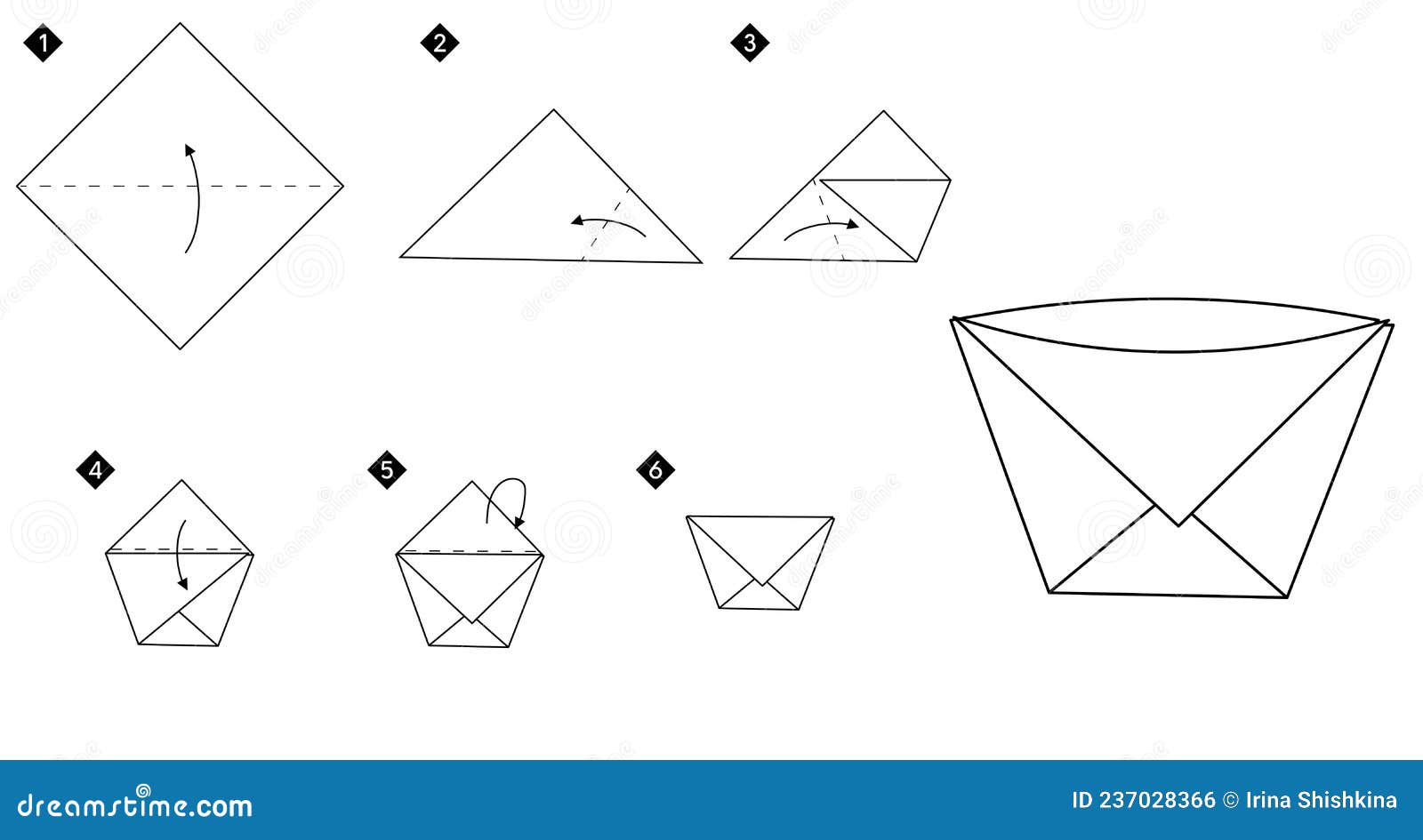 Step By Step Instructions How To Make Origami Cup Vector Illustration ...