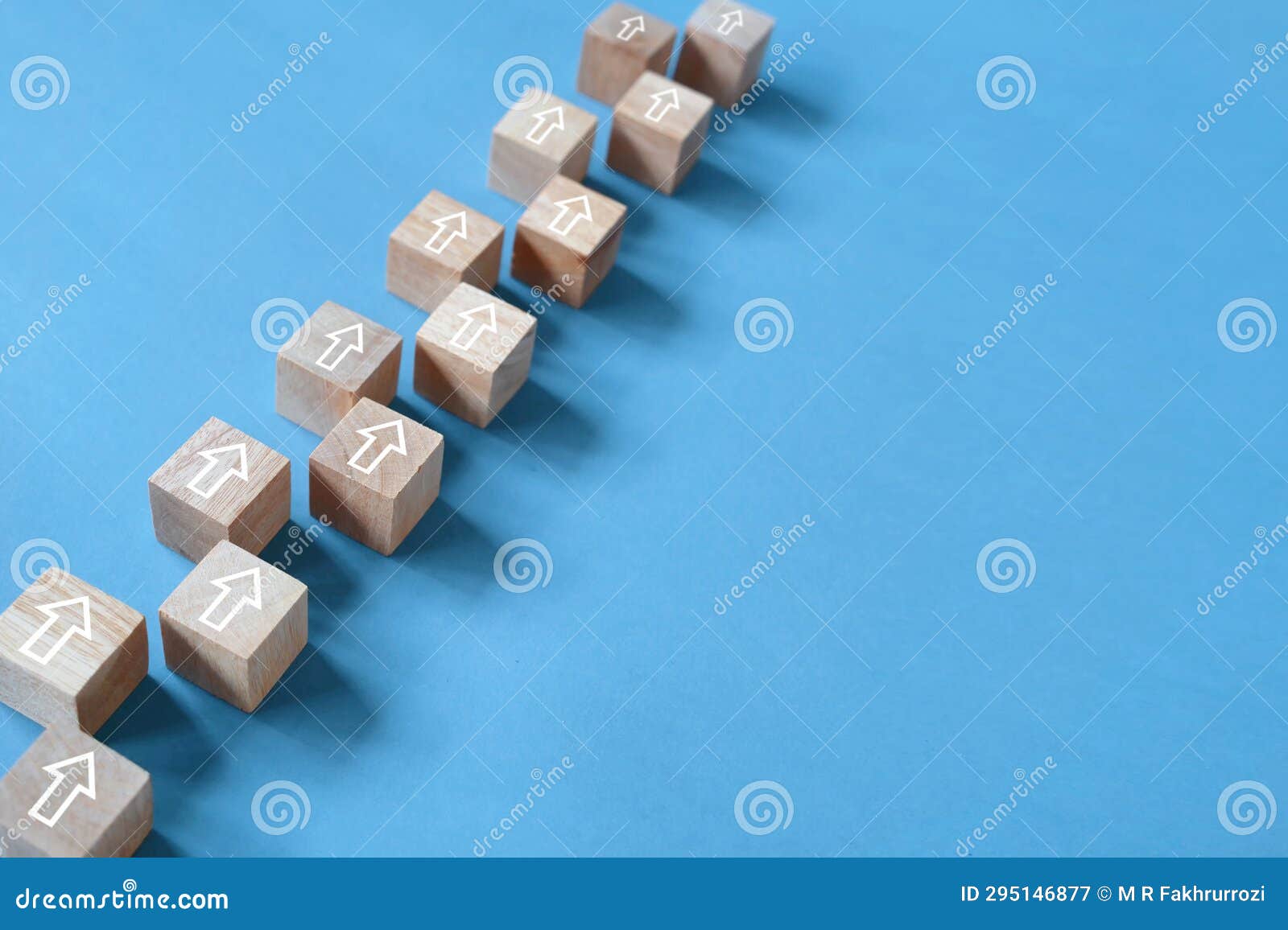 Step by Step Keep Forward Concept, Arrow Direction, Wooden Block on ...