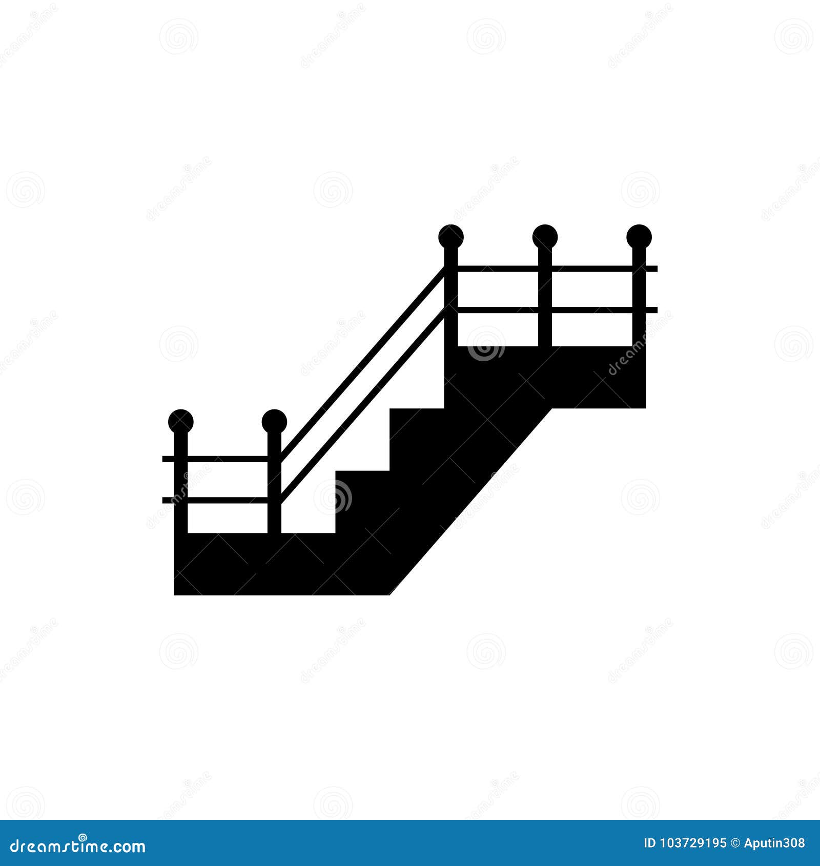 Step Ladder with Handrails Icon Vector Stock Vector - Illustration of ...