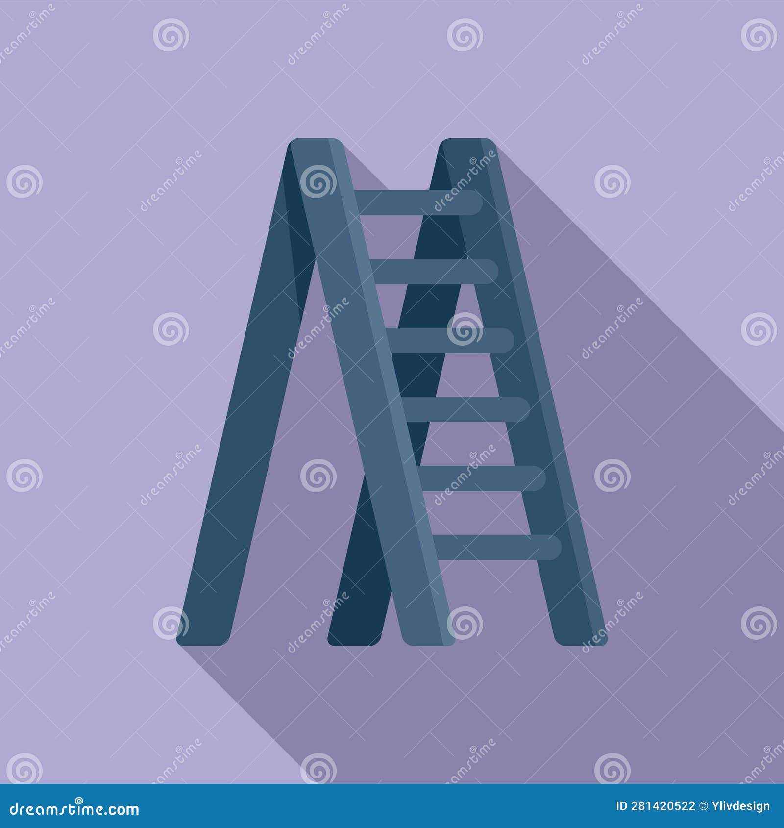Step Ladder Icon Flat Vector. Metal Up Stock Vector - Illustration of ...