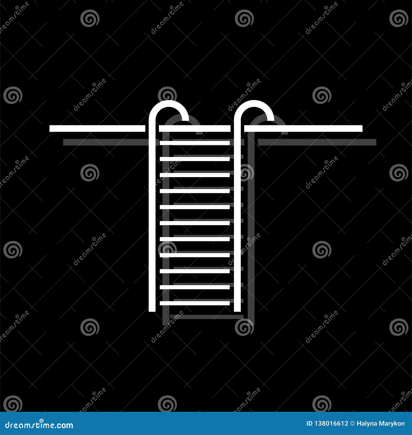 Step ladder icon flat stock illustration. Illustration of graphic ...