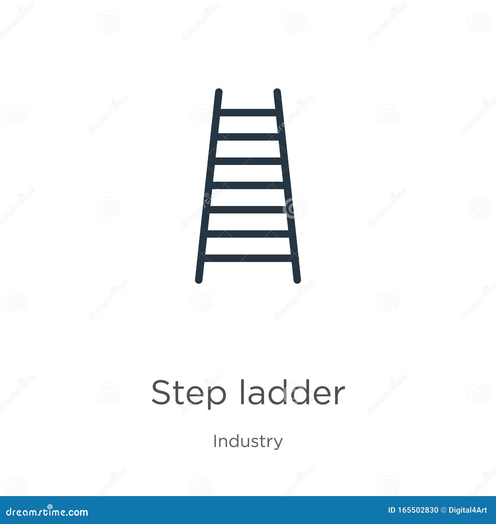 Step Ladder Icon. Thin Linear Step Ladder Outline Icon Isolated on ...